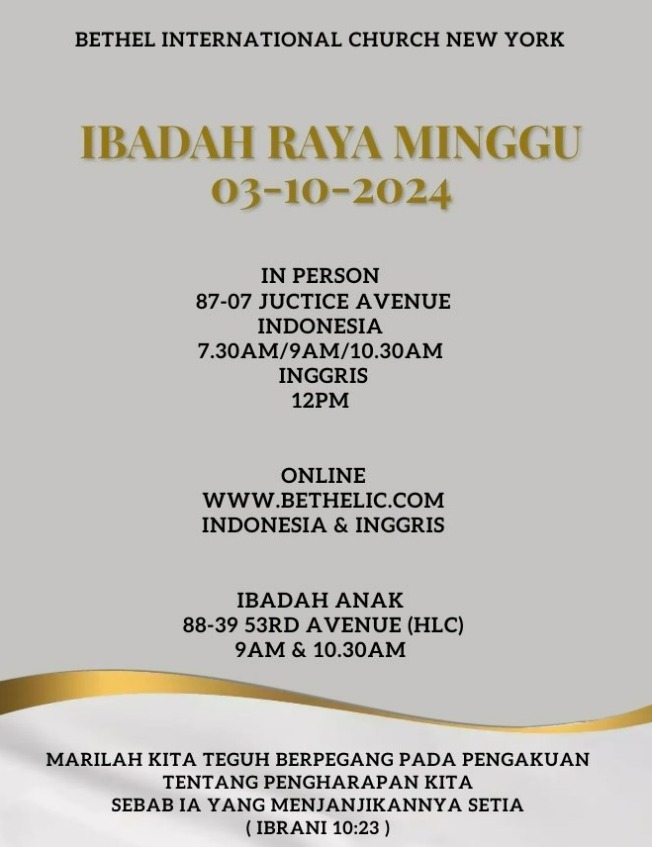 Ibadah Raya Minggu | Bethel International Church